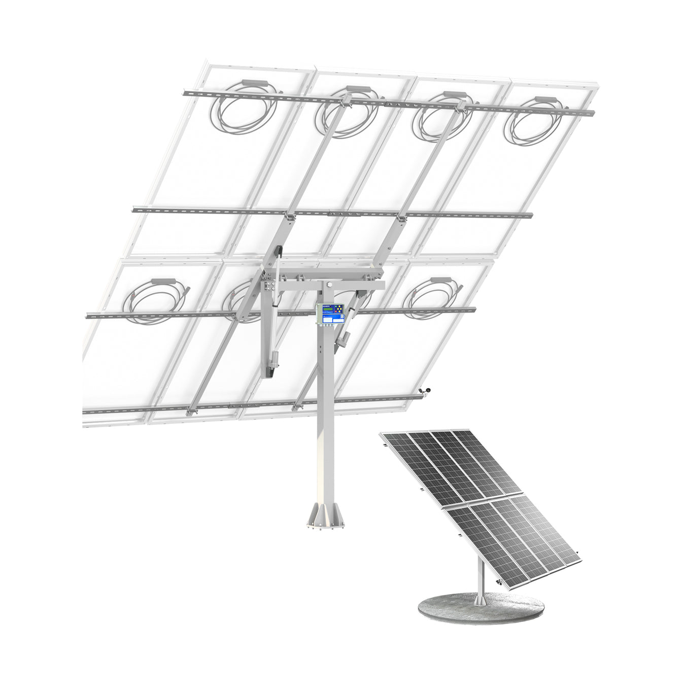 Dual Axis Expanded Solar Tracker System Help To Increase 40% Power | ECO-WORTHY