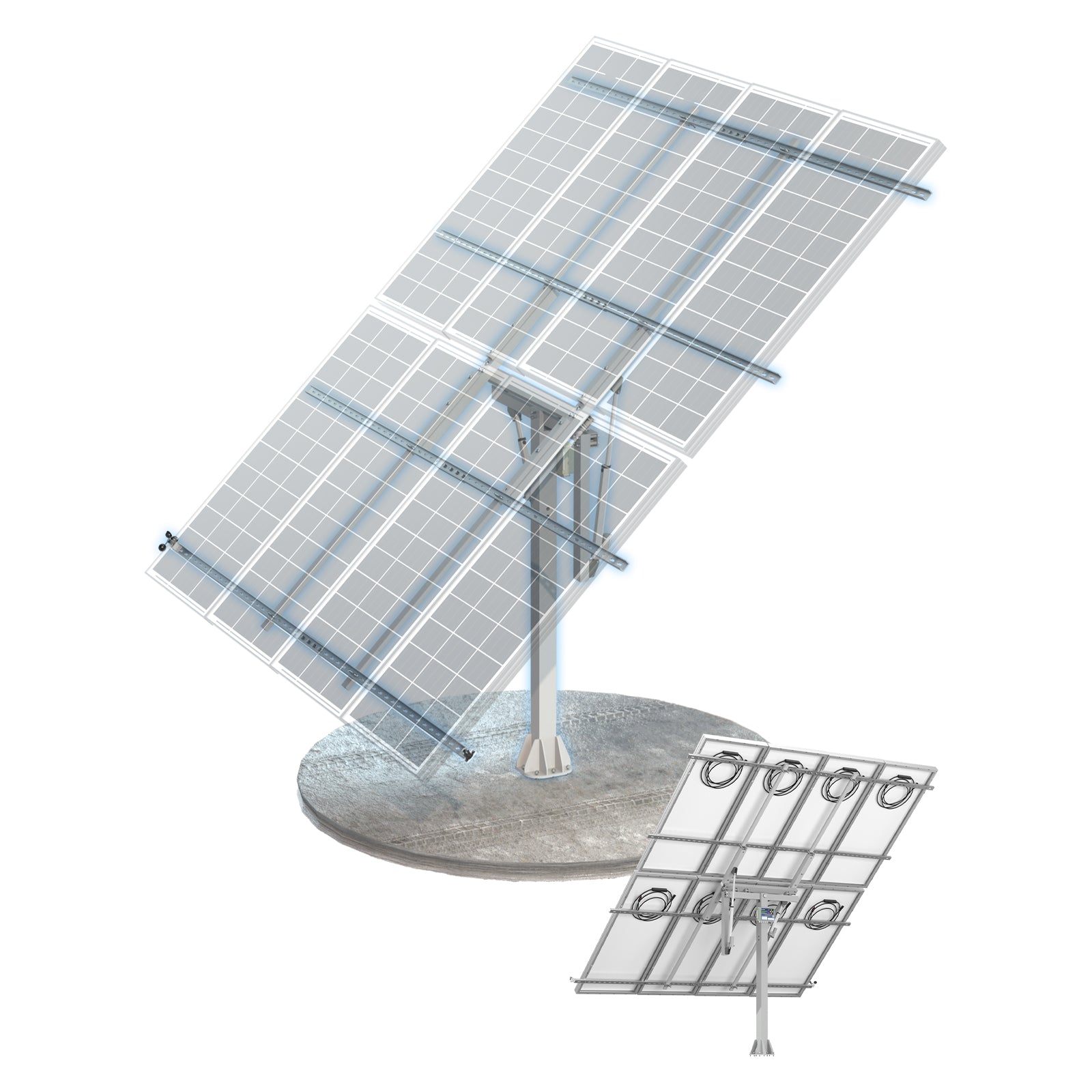 Dual Axis Expanded Solar Tracker System Help To Increase 40% Power ...