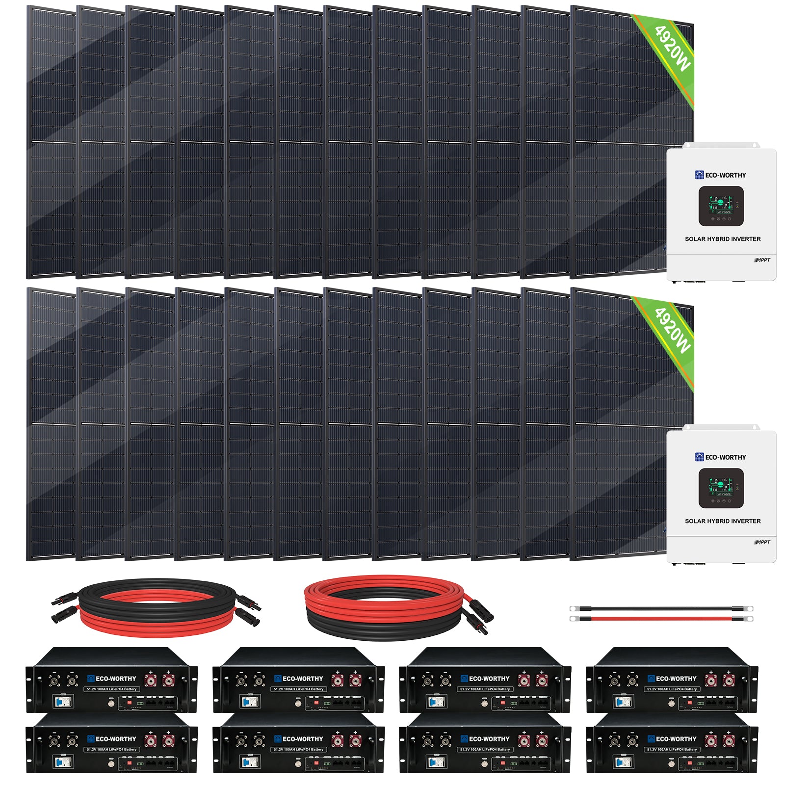 10KW 48Vdc COMPLETE OFF GRID SOLAR PANEL KIT 120V/240Vac LITHIUM ...