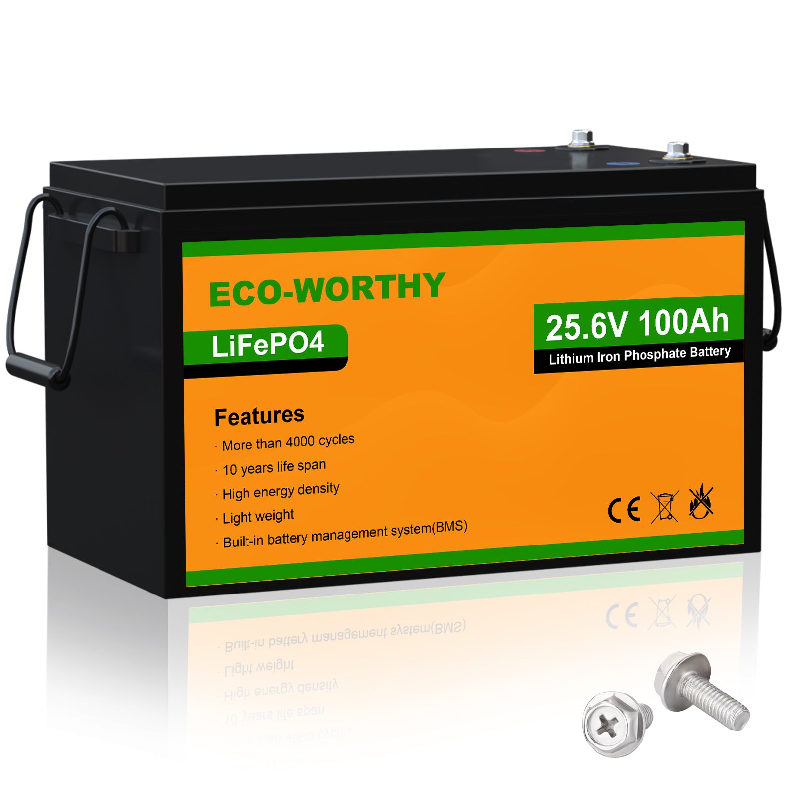LiFePO4 24V 100Ah Lithium Iron Phosphate Battery | ECO-WORTHY