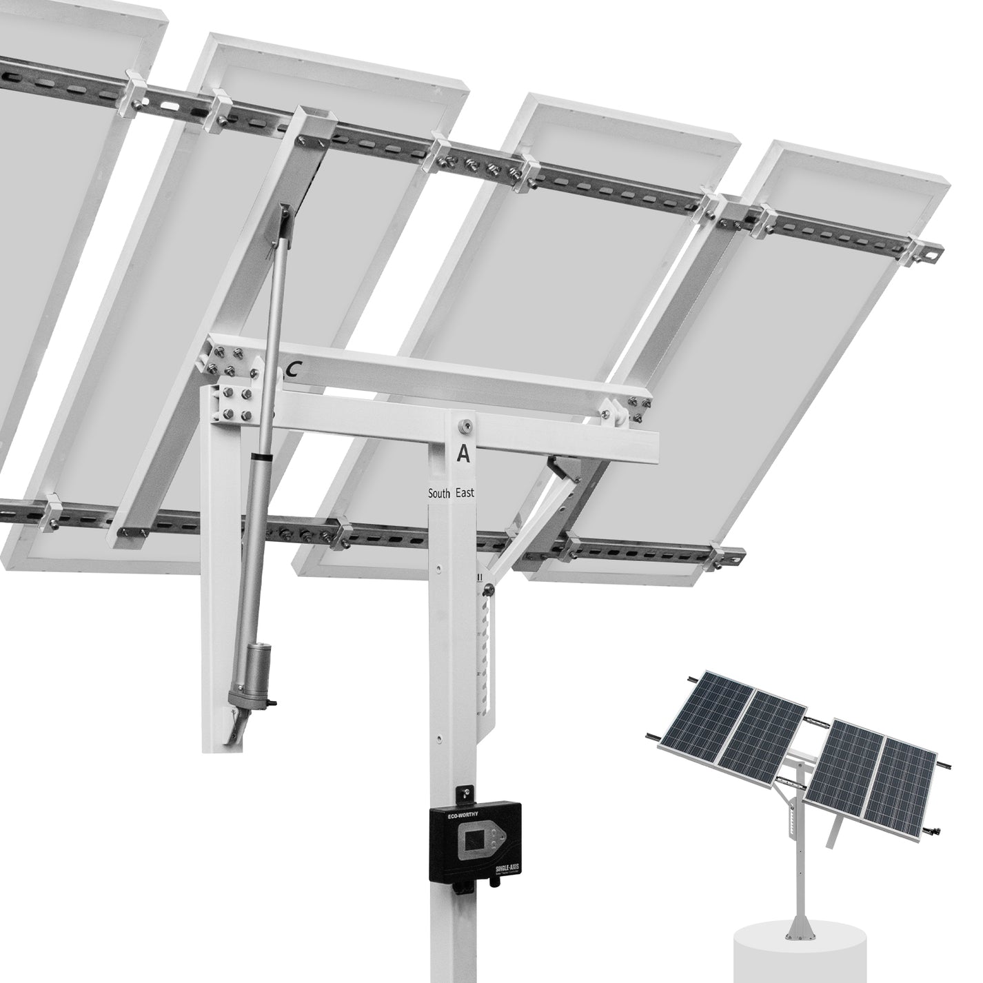 Single Axis Solar Tracker System Help To Increase 30% Power | ECO-WORTHY