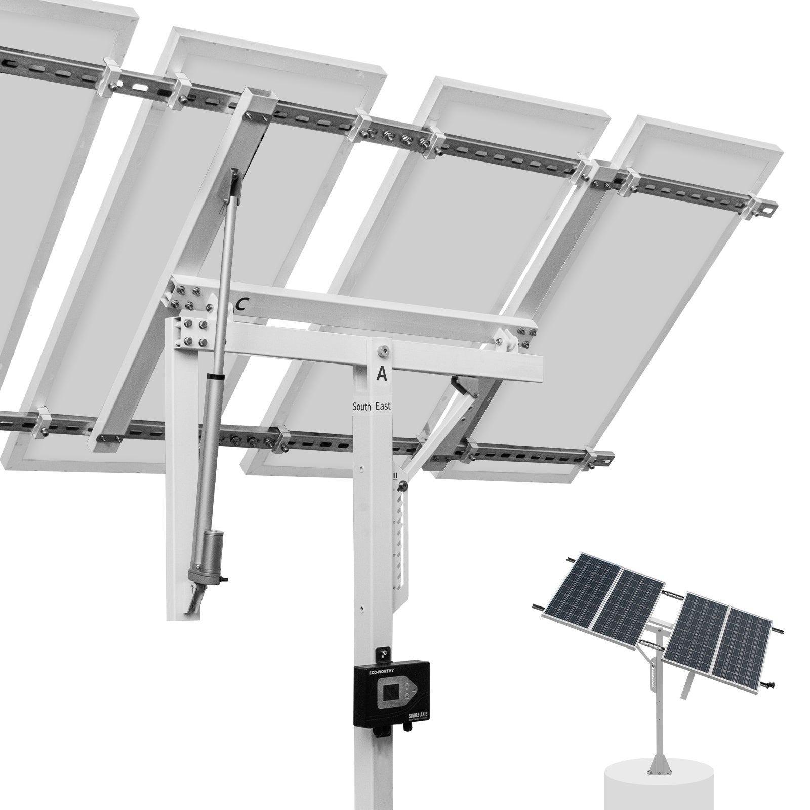 Single Axis Solar Tracker System Help To Increase 30% Power | ECO-WORTHY