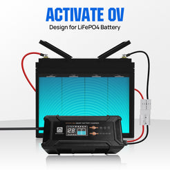 20A 12V/24V Smart Battery Charger with LCD Display for Most Batteries ...