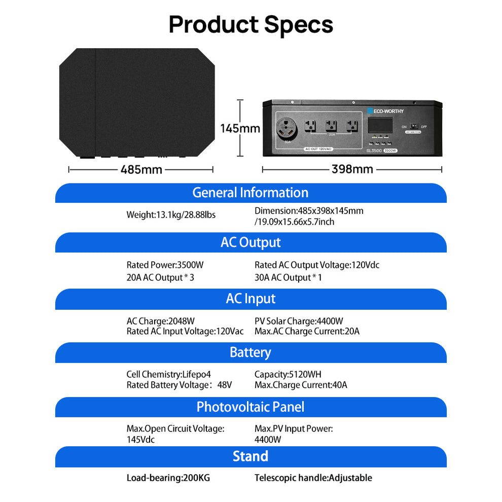 Eco-worthy SL3500 stackable power station – ECO-WORTHY
