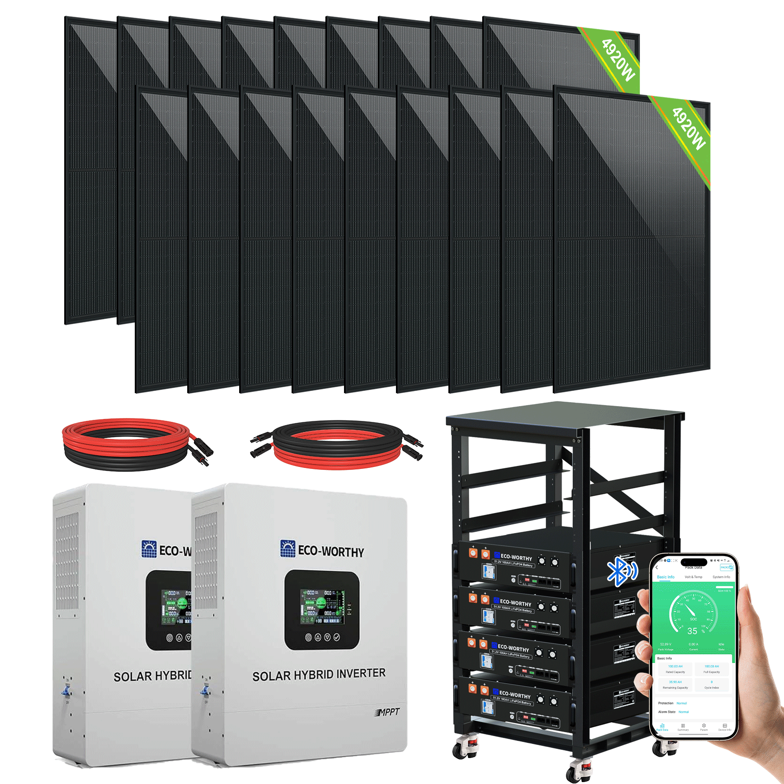 10KW 48Vdc COMPLETE OFF GRID SOLAR PANEL KIT 120V/240Vac LITHIUM ...