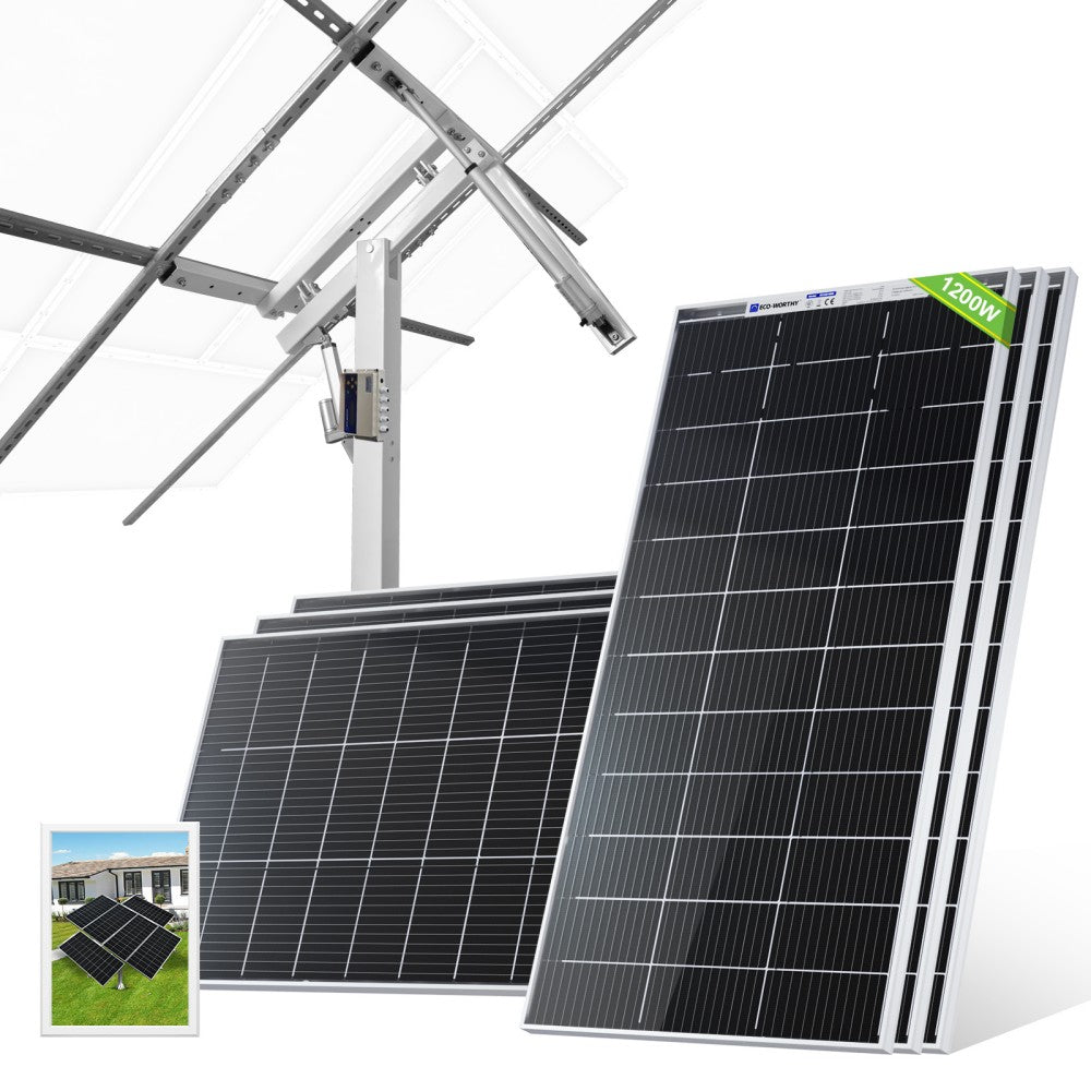 Dual Axis Solar Tracker System Help To Increase 40% Power | ECO-WORTHY