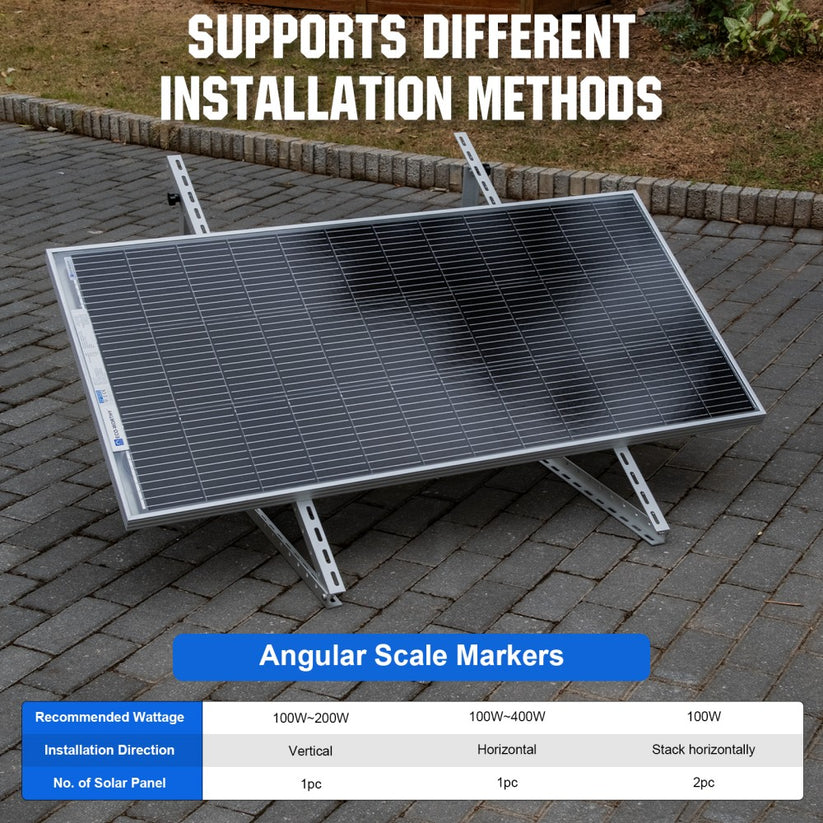 45" Length Adjustable Solar Panel Tilt Mounting Brackets | ECO-WORTHY