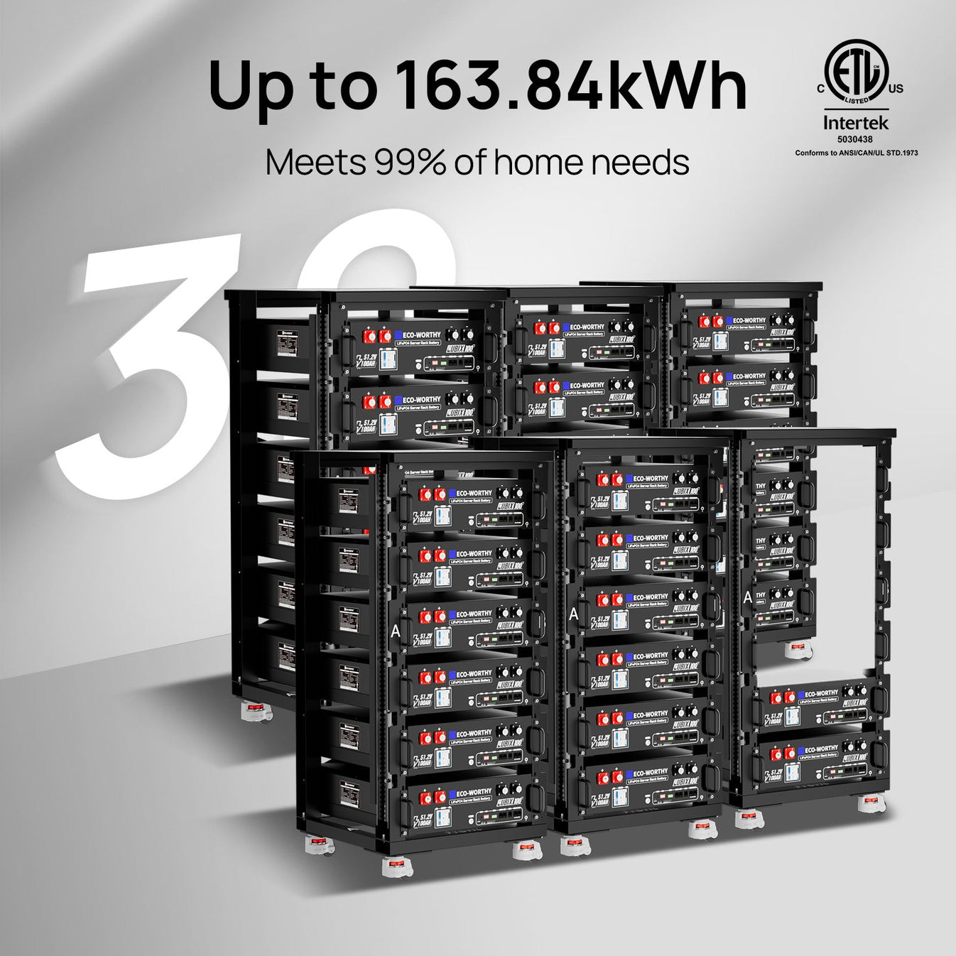 Off Grid Home Power Bundle | 5kW Inverter with 48V 100AH Server Rack B ...