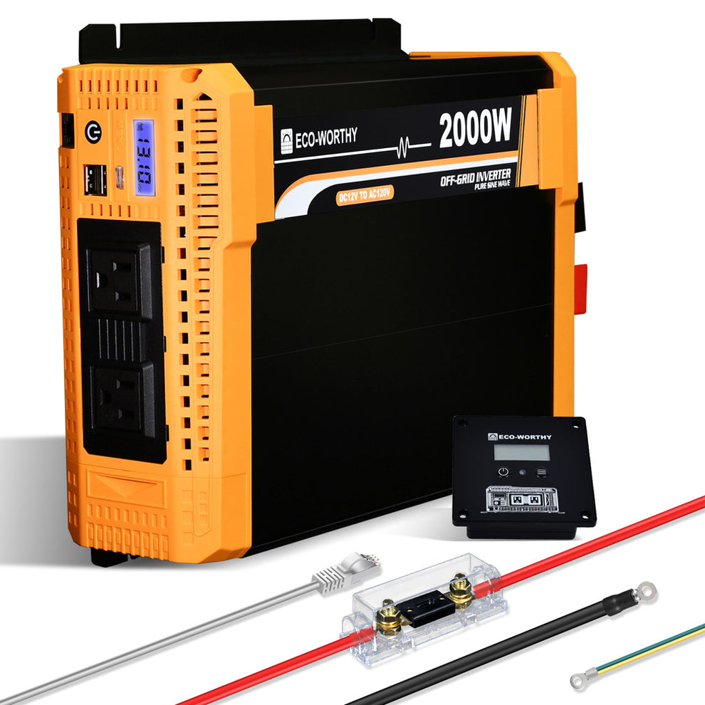 2000W Off Grid Pure Sine Wave Inverter 12V to 110V | ECO-WORTHY