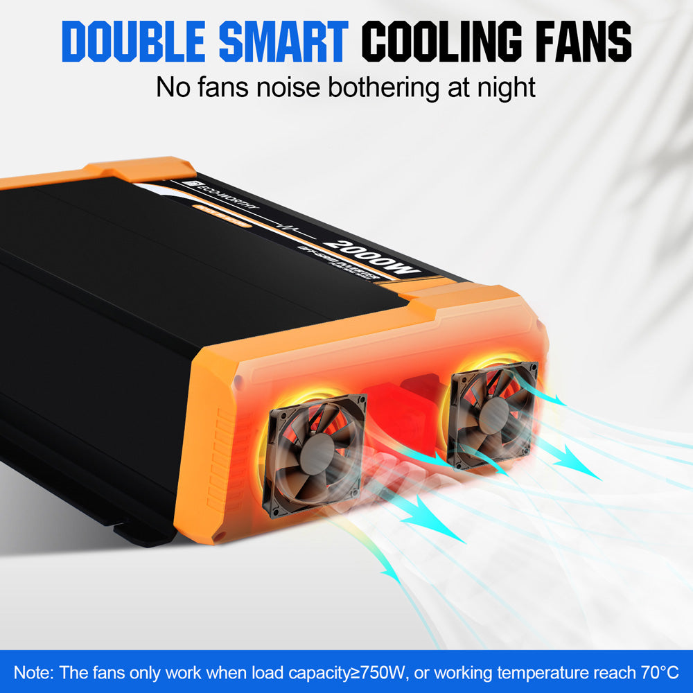 2000W Off Grid Pure Sine Wave Inverter 12V to 110V | ECO-WORTHY