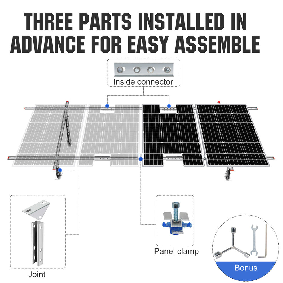 Adjustable Multi-Piece Solar Panel Mounting Brackets for 1-4 Pieces of ...